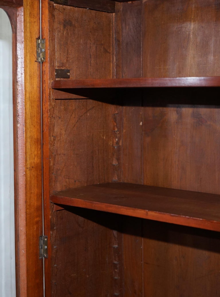 Victorian Mahogany Glass Doored Library Bookcase Cabinet with Single ...