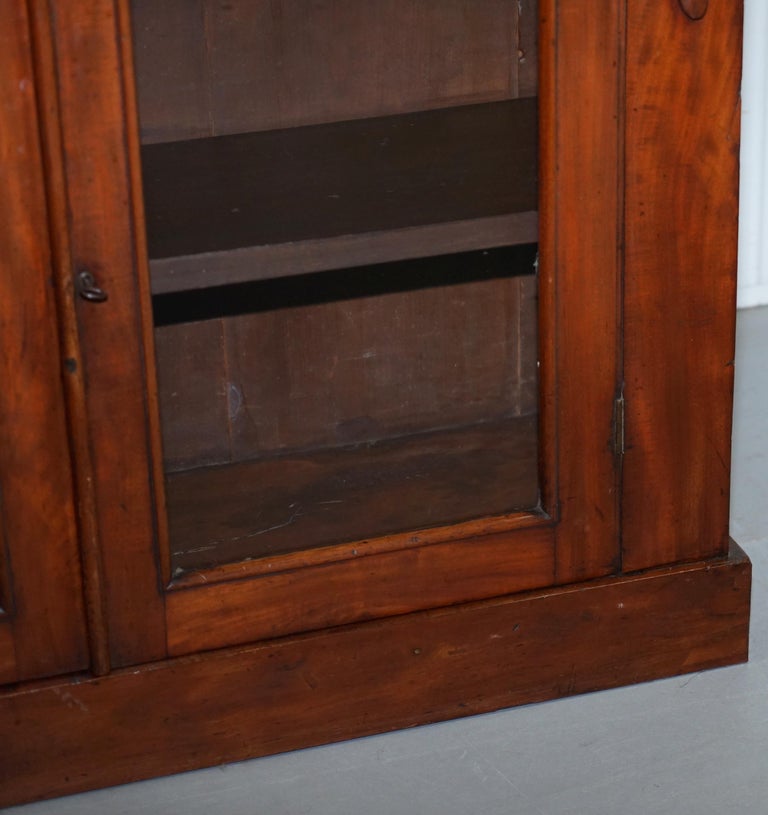 Victorian Mahogany Glass Doored Library Bookcase Cabinet with Single ...