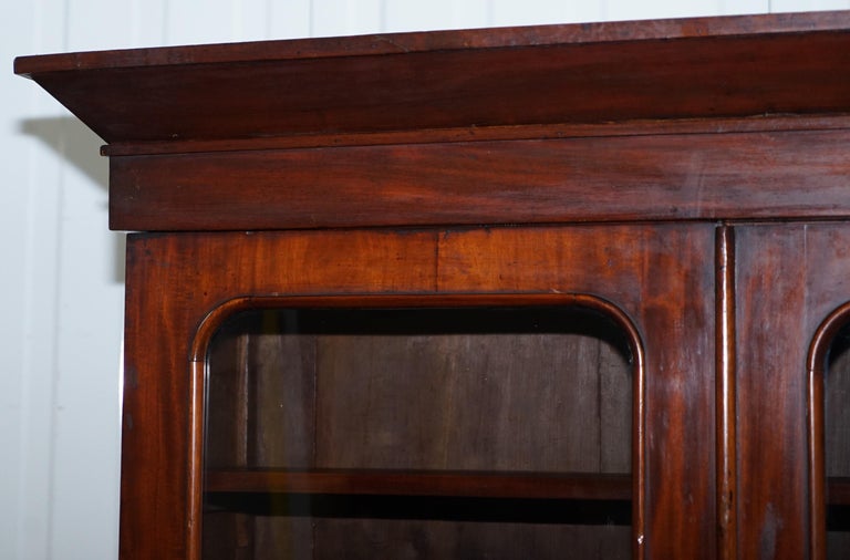 Victorian Mahogany Glass Doored Library Bookcase Cabinet with Single ...