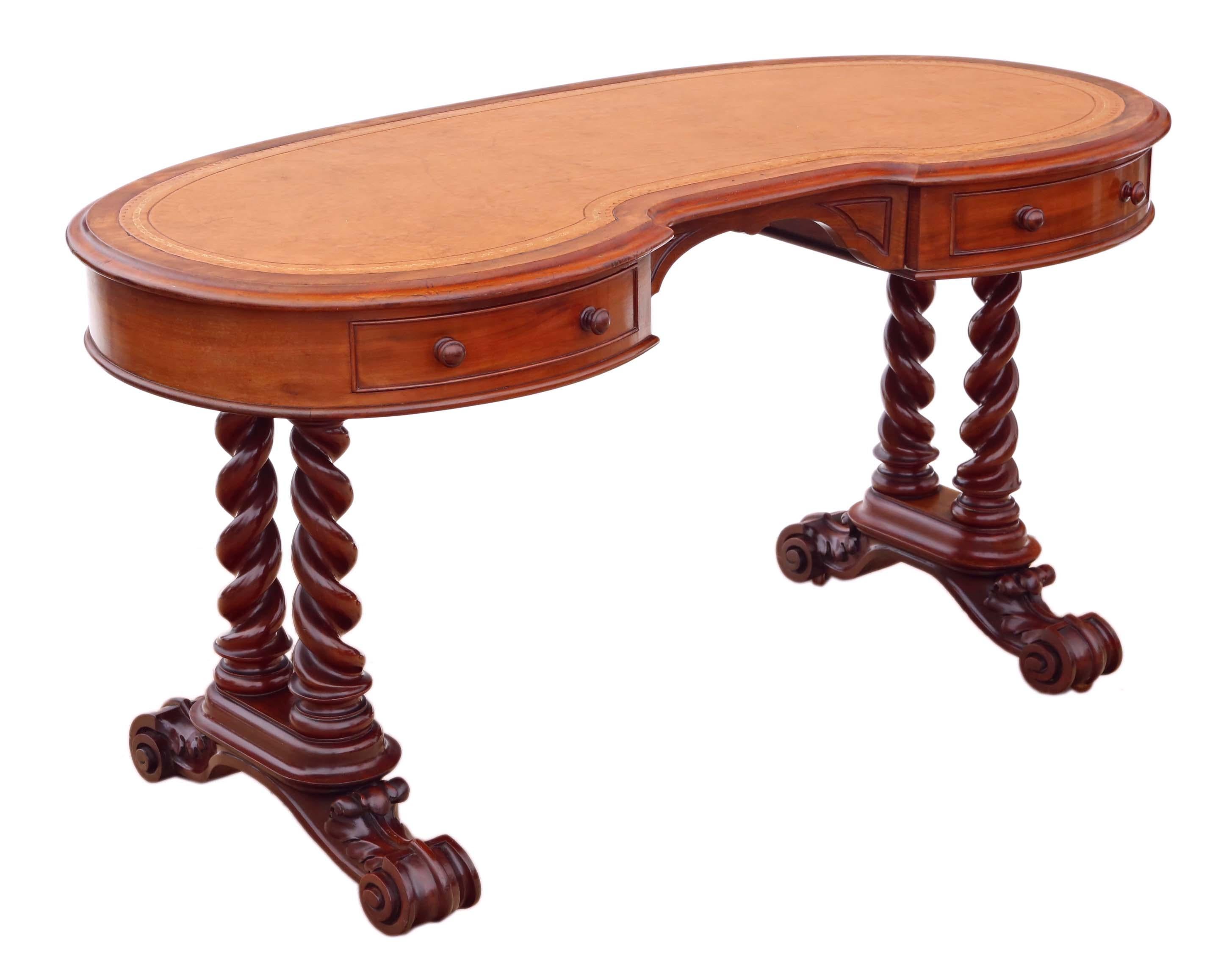Victorian Mahogany Kidney Desk at 1stDibs | kidney desk for sale