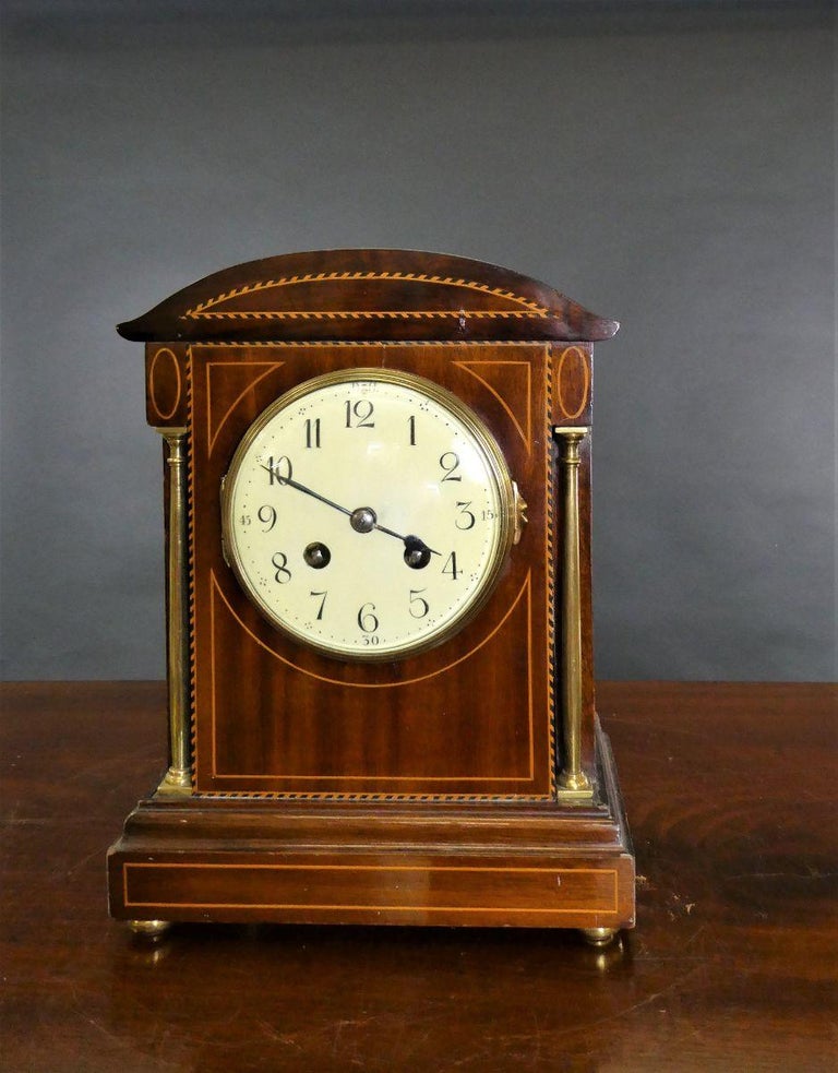 Victorian Mahogany Mantel Clock For Sale at 1stDibs