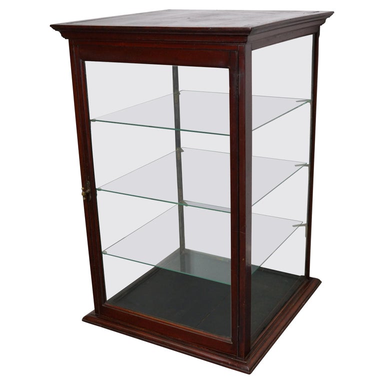 Victorian Mahogany Museum / Shop Display Cabinet or Vitrine, Late 19th ...