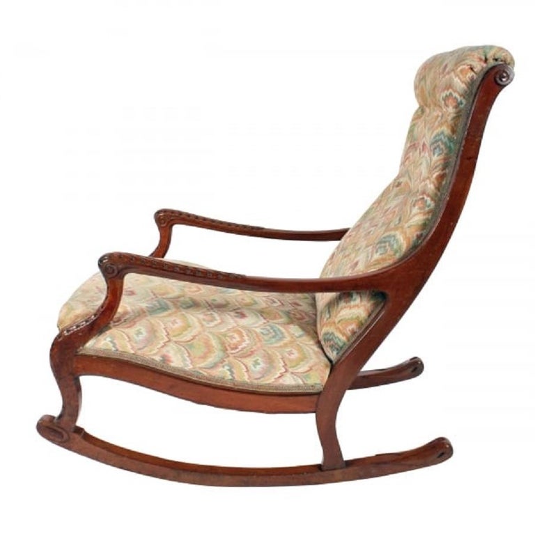 Victorian Mahogany Rocking Arm Chair, 19th Century For Sale at 1stDibs