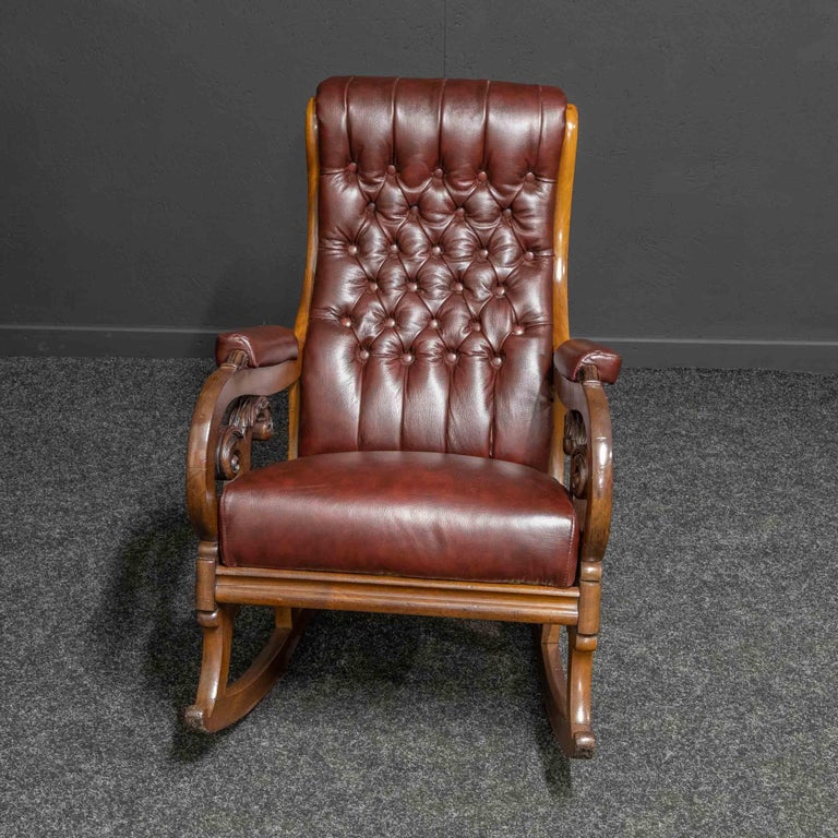 Victorian Mahogany Rocking Chair For Sale at 1stDibs