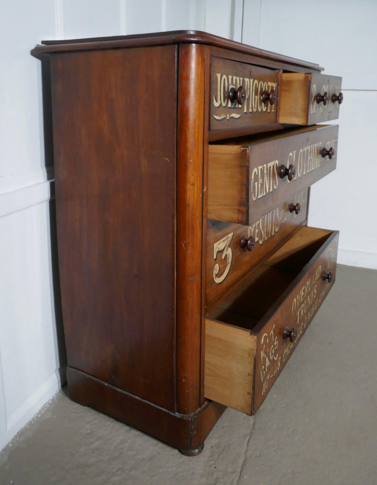 Victorian Mahogany Sign Painted Chest of Drawers, John Piggott and Co ...