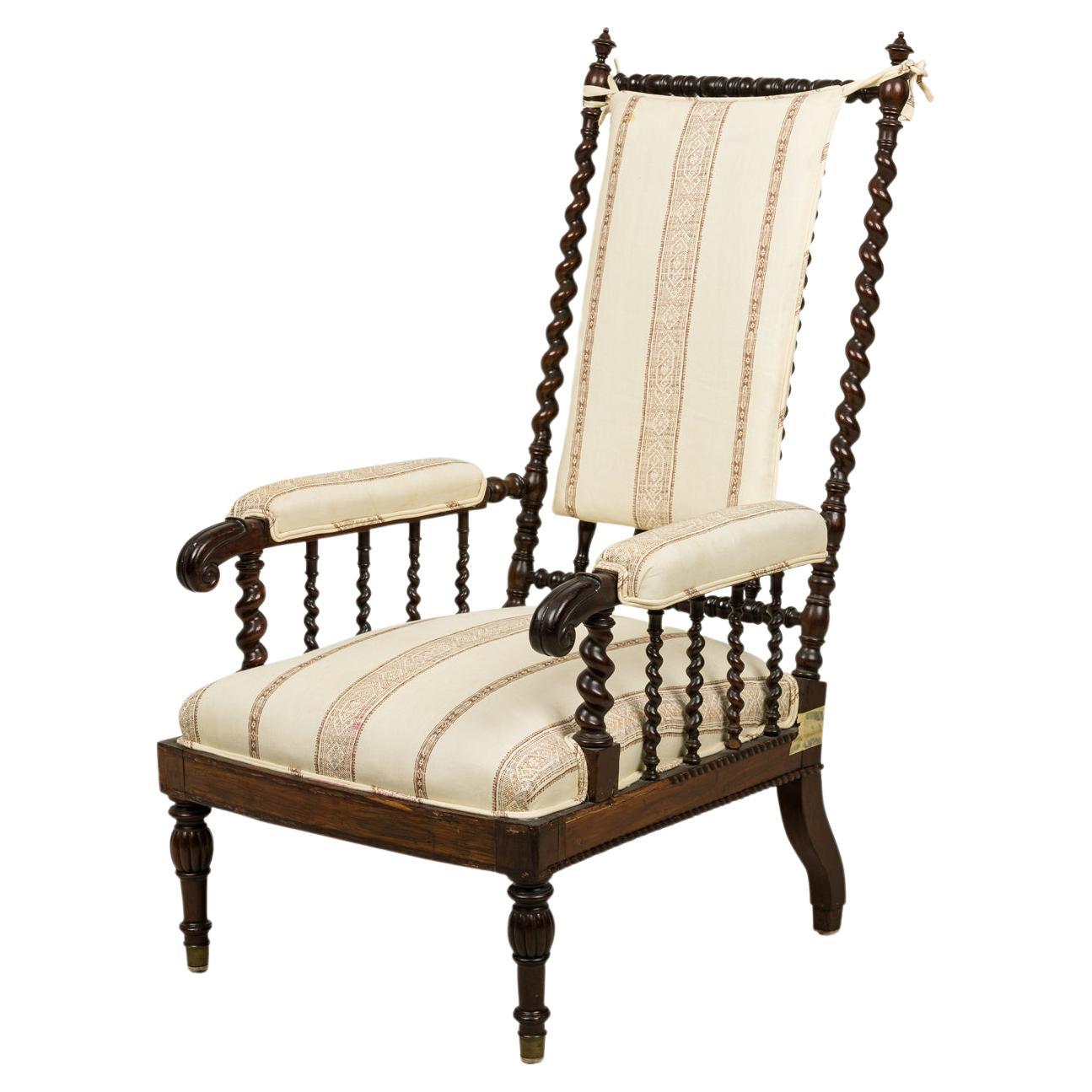 Victorian mahogany and leather spindle back library chair For Sale at ...