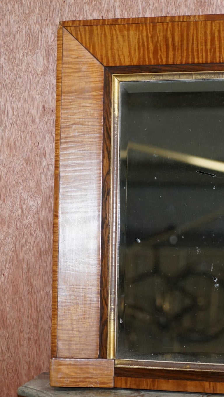 Victorian Maple Framed Wall Mirror Lovely Bevelled Timber and ...