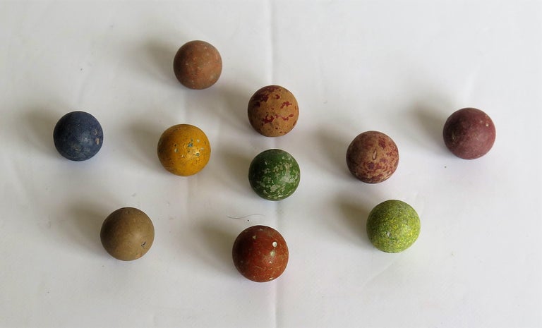 Victorian Marble Solitaire Game with Mahogany Board and 32 Handmade ...