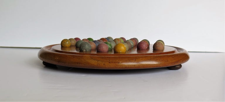 Victorian Marble Solitaire Game with Mahogany Board and 32 Handmade ...