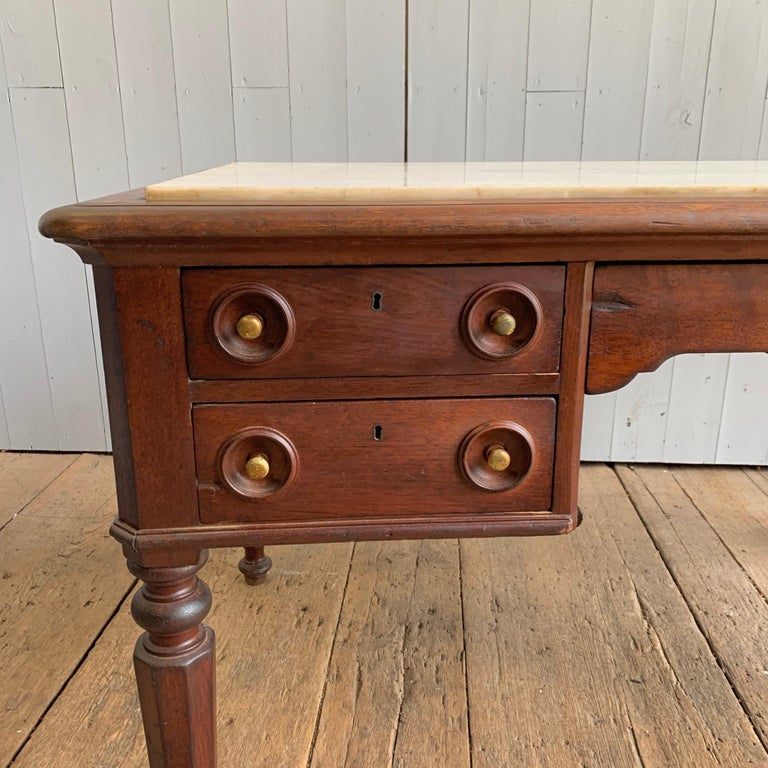 Victorian Marble Top Desk, 1870s at 1stDibs