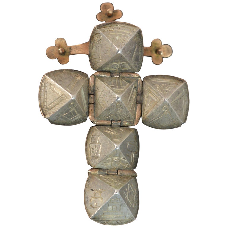 Victorian Masons Masonic 9 Carat Gold and Silver Ball Fob or Pendant at ...