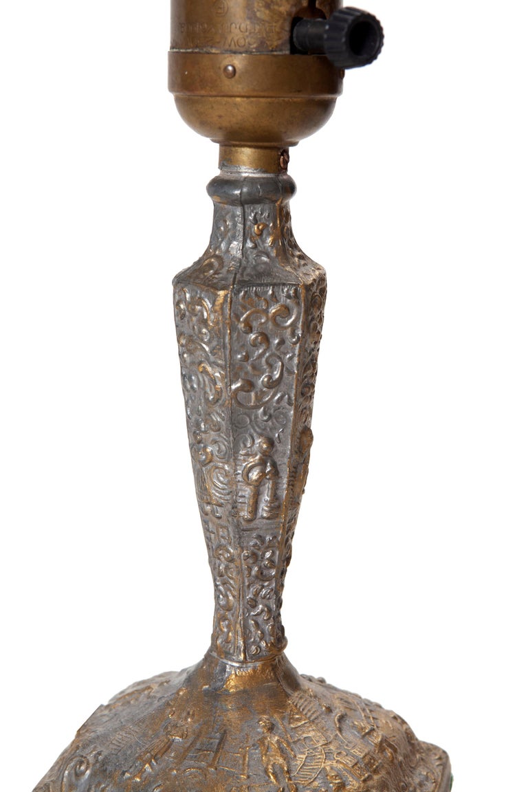Victorian Metal Candlestick Lamps, a Pair at 1stDibs