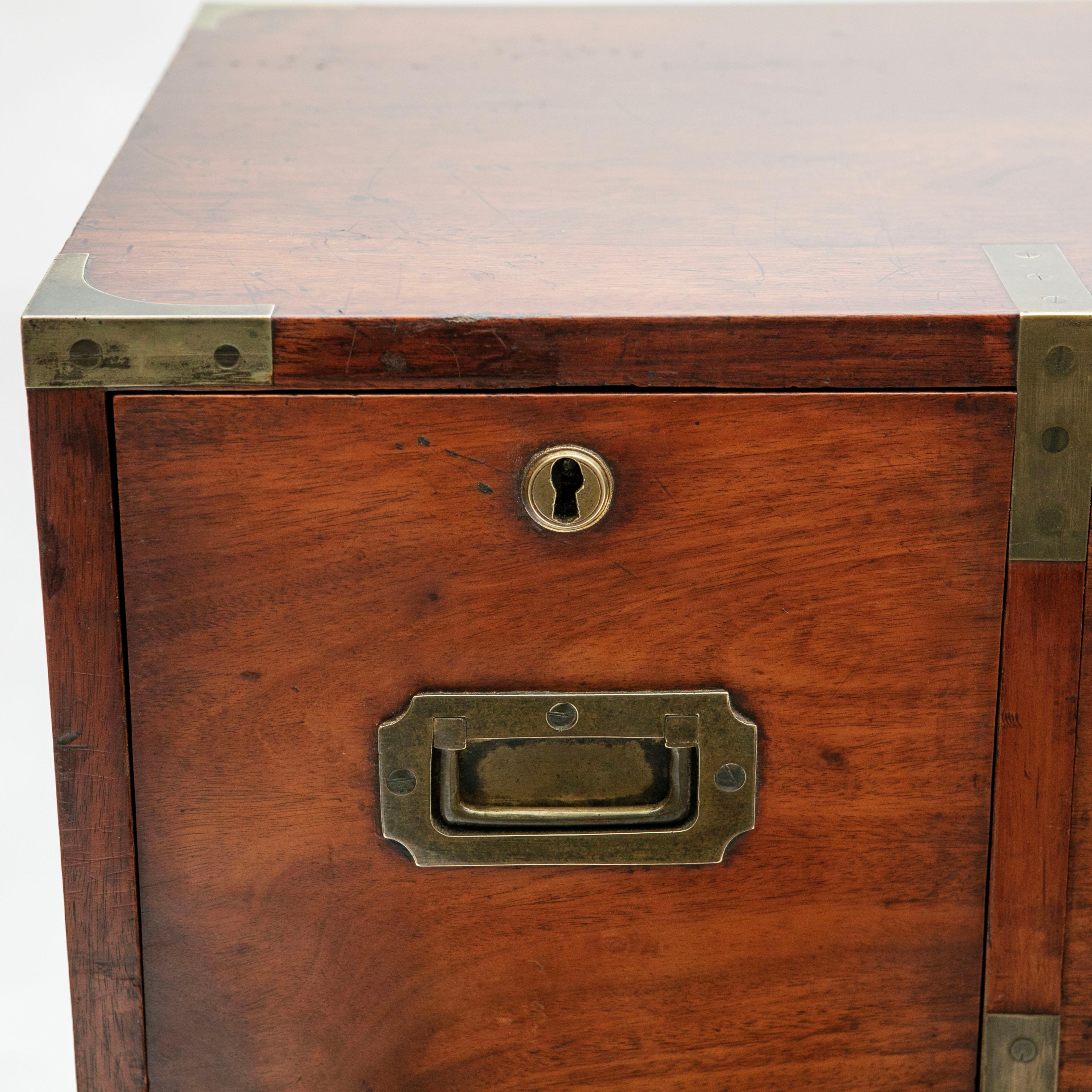 Victorian Military Campaign Chest in Solid Mahogany with Original Brass ...