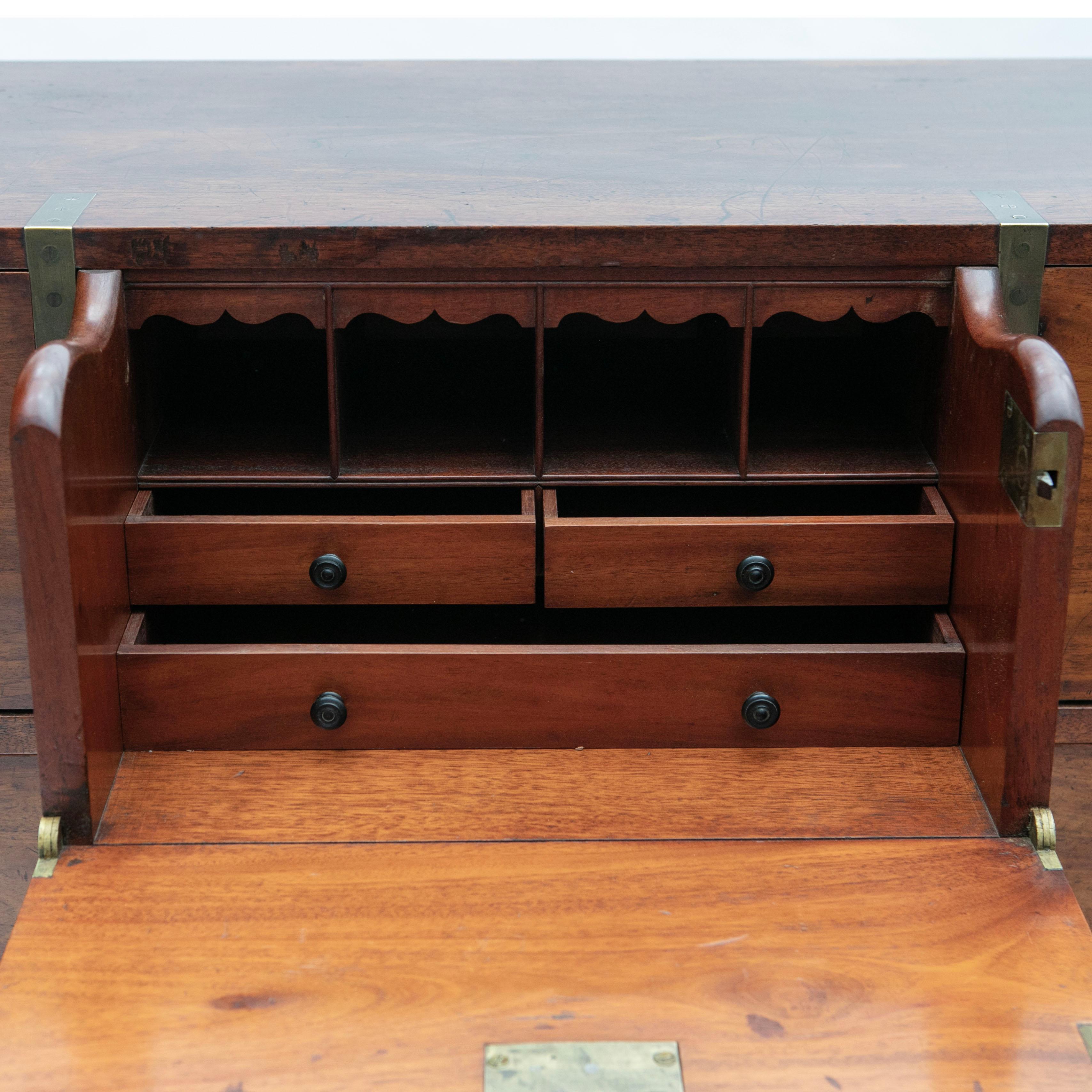 Victorian Military Campaign Chest in Solid Mahogany with Original Brass ...