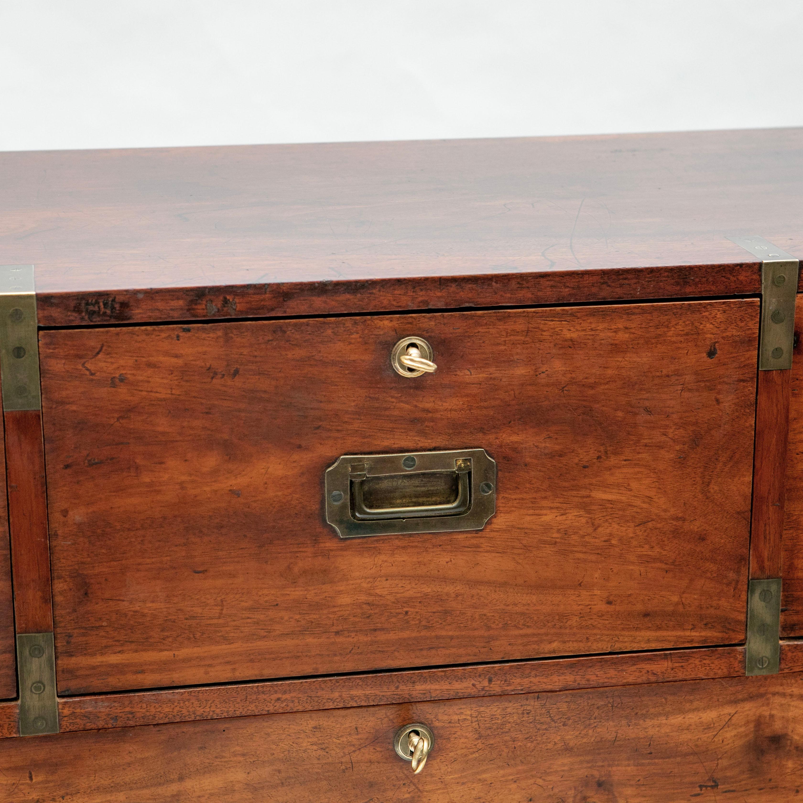 Victorian Military Campaign Chest in Solid Mahogany with Original Brass ...