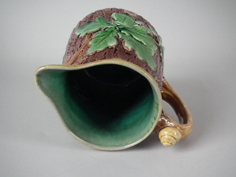 Victorian Minton Majolica Acorn and Snail Jug/Pitcher with Oak Leaves ...