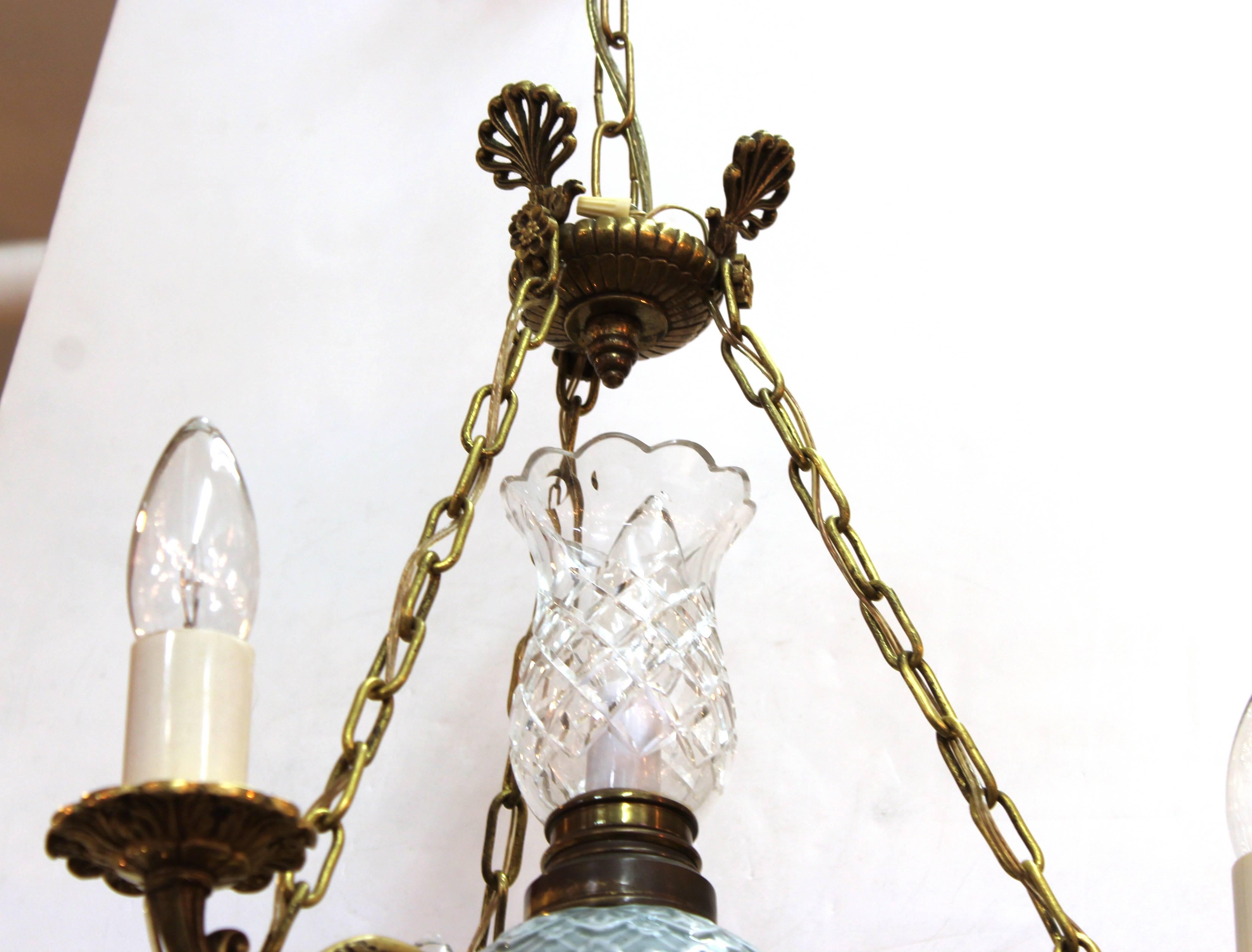Victorian Minton Porcelain, Crystal and Brass Chandelier at 1stDibs ...