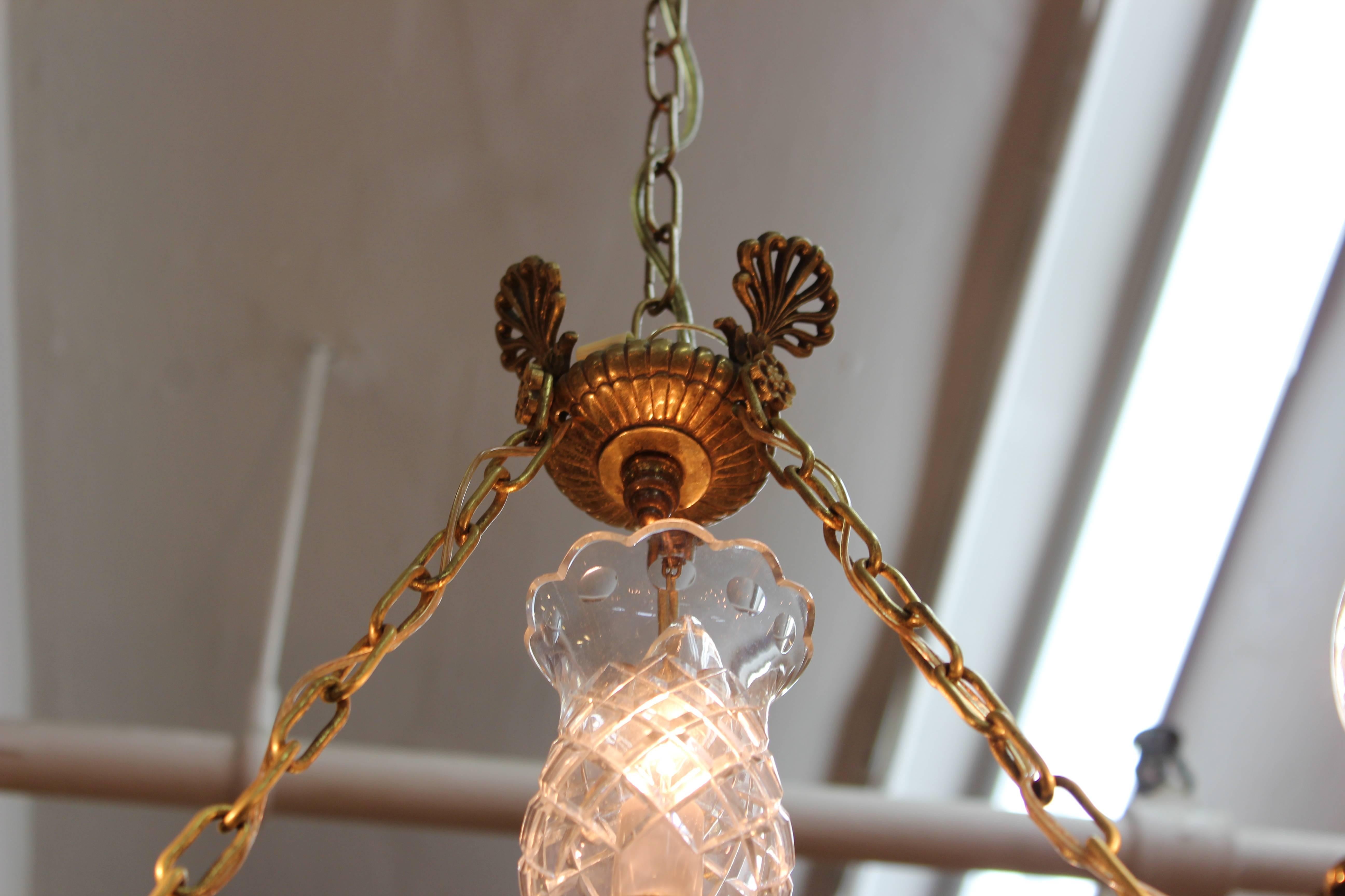 Victorian Minton Porcelain, Crystal and Brass Chandelier at 1stDibs ...