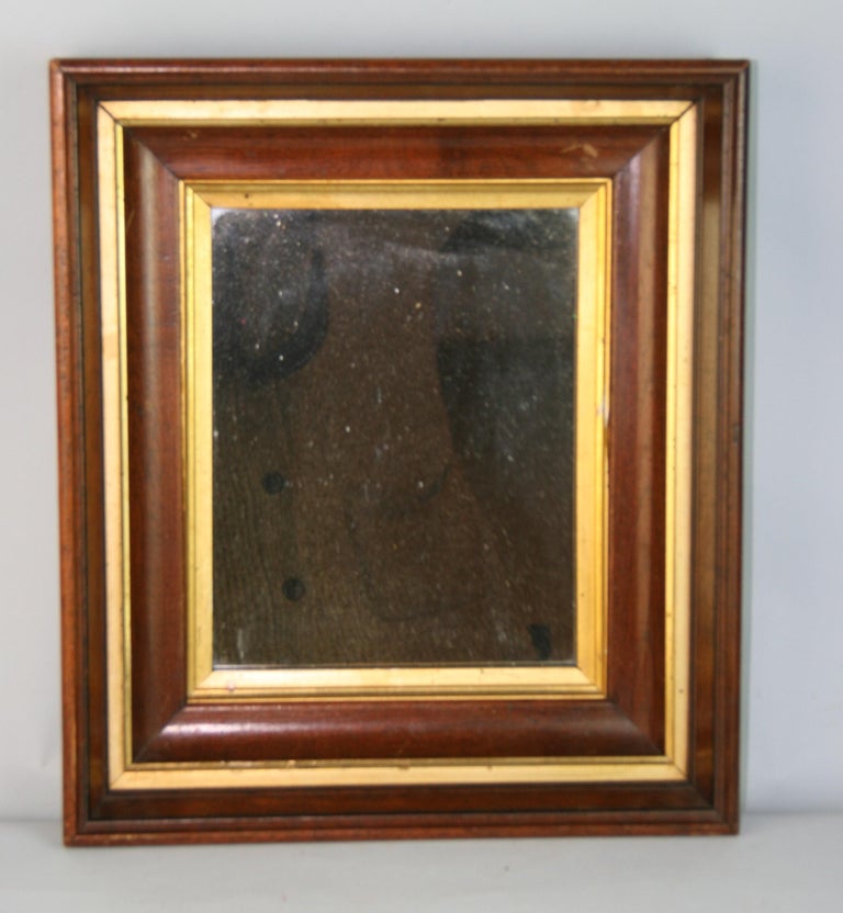 Victorian Mirror Gilt Trim Walnut Wood For Sale at 1stDibs