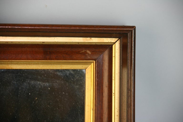 Victorian Mirror Gilt Trim Walnut Wood For Sale at 1stDibs