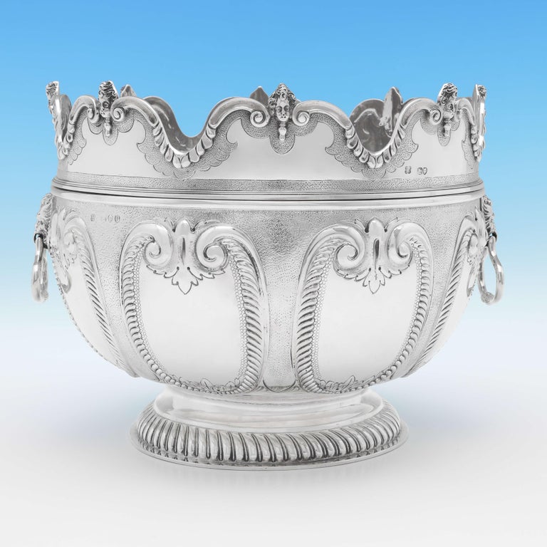 Victorian 'Monteith' Sterling Silver Bowl Hallmarked in 1890 with ...