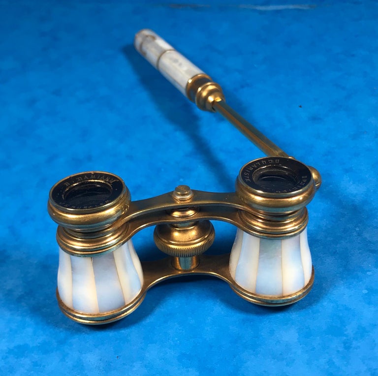 Victorian Mother of Pearl and Brass Lorgnettes at 1stDibs