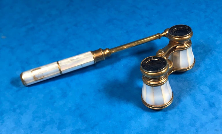 Victorian Mother of Pearl and Brass Lorgnettes at 1stDibs