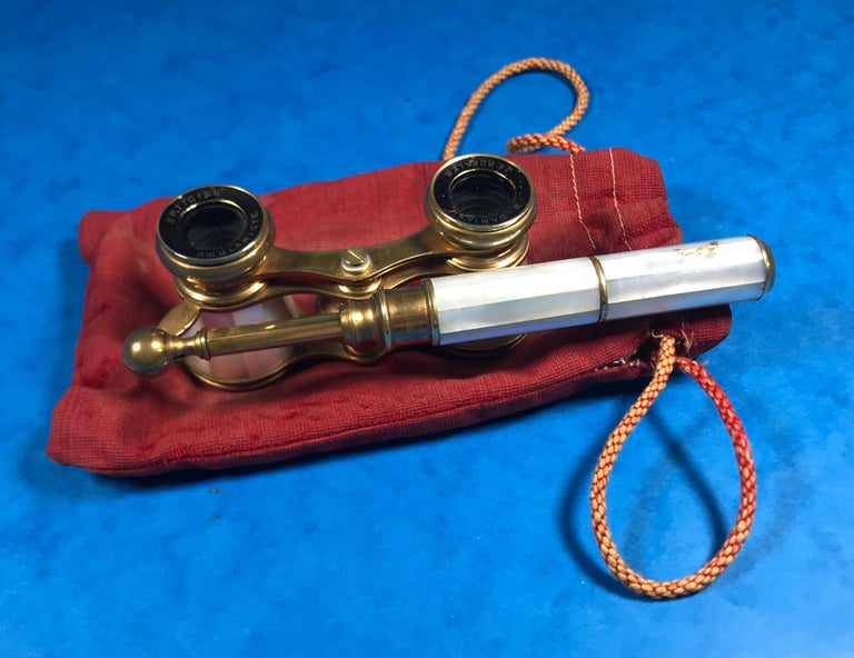 Victorian Mother of Pearl and Brass Lorgnettes at 1stDibs