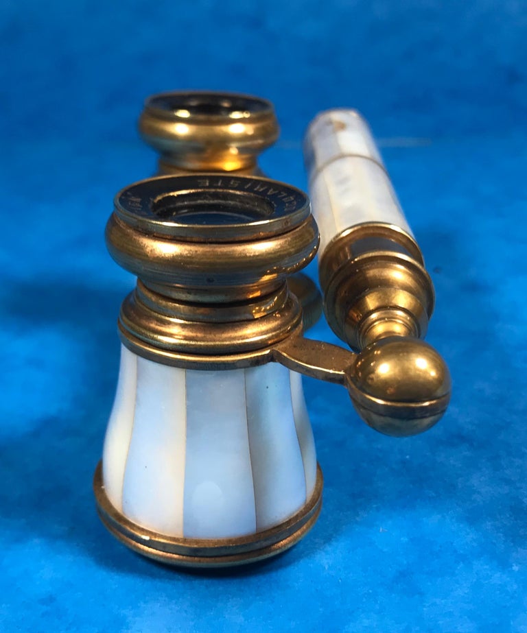 Victorian Mother of Pearl and Brass Lorgnettes at 1stDibs