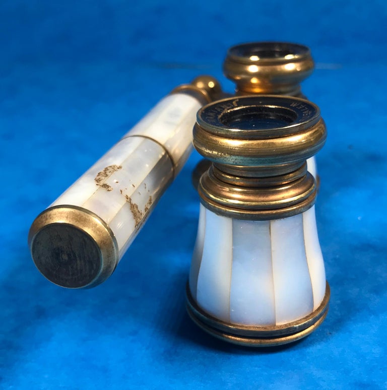 Victorian Mother of Pearl and Brass Lorgnettes at 1stDibs