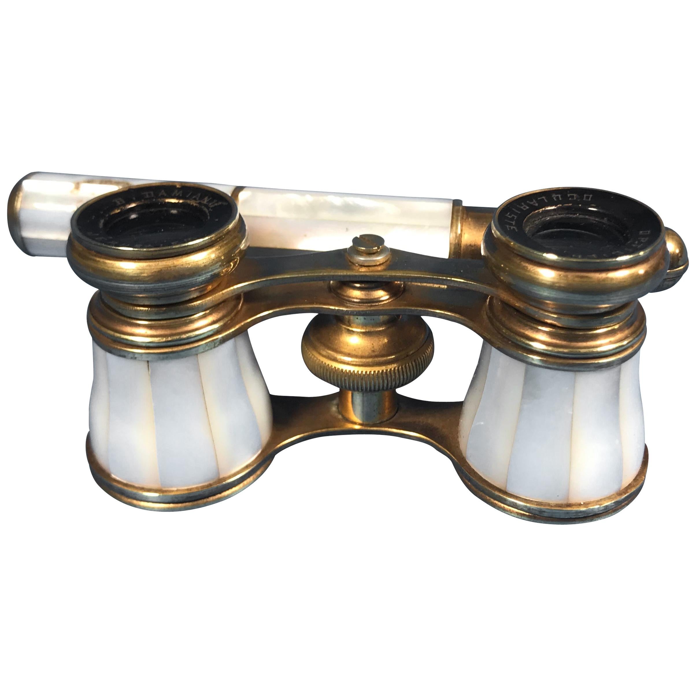 Victorian Mother of Pearl and Brass Lorgnettes at 1stDibs