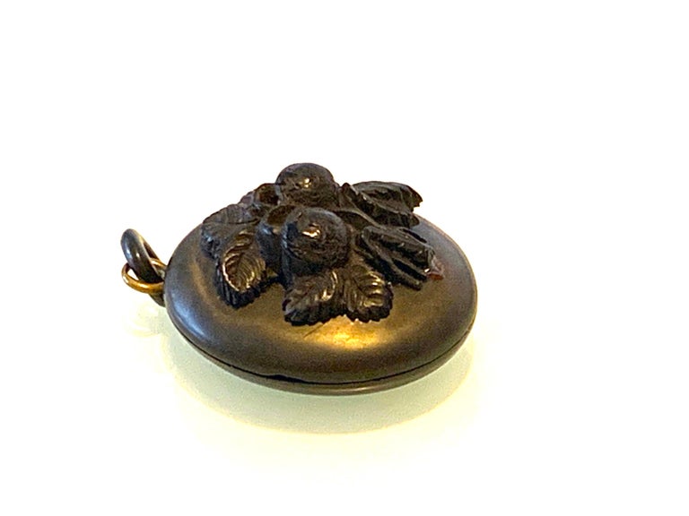 Victorian Mourning Vulcanite Locket For Sale at 1stDibs