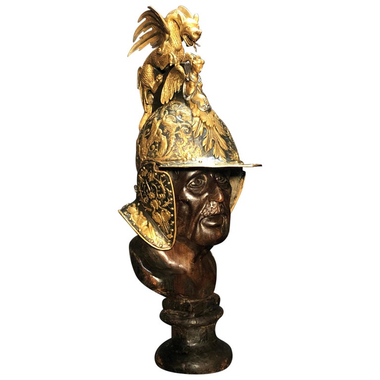 Victorian Museum Reproduction of King Henry II Embossed Burgonet Helmet ...