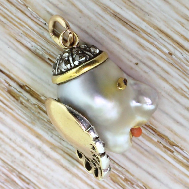 Victorian Natural Baroque Pearl “Jester” Pendant For Sale at 1stDibs ...