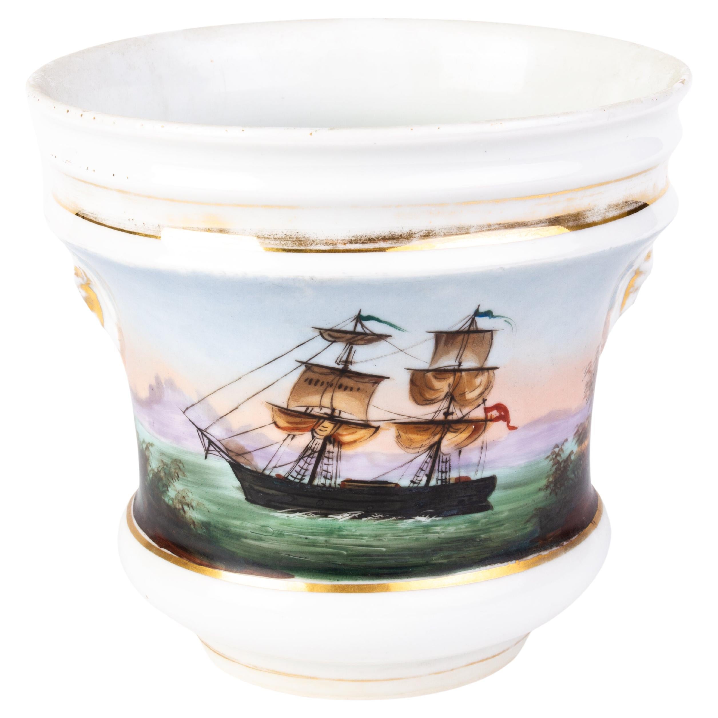 Victorian Nautical Maritime Porcelain Cache Pot Vase 19th Century For ...