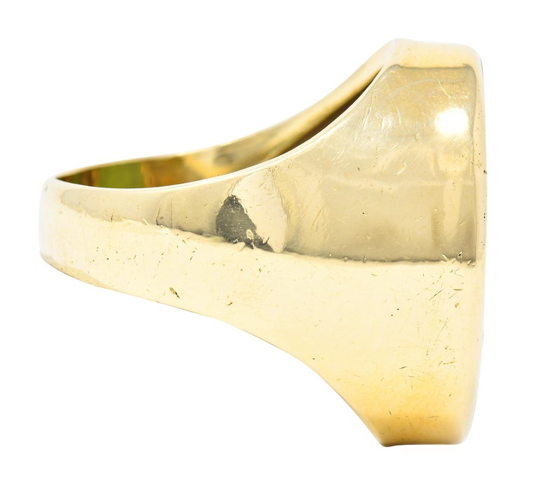 Victorian Nephrite Jade 14 Karat Yellow Gold Celtic Thistle Crest ...