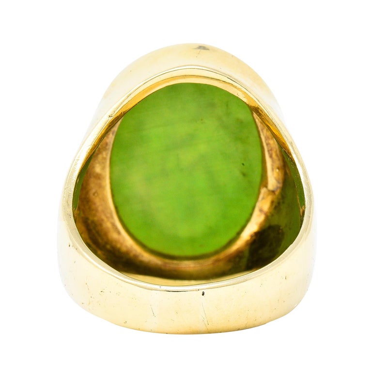 Victorian Nephrite Jade 14 Karat Yellow Gold Celtic Thistle Crest ...