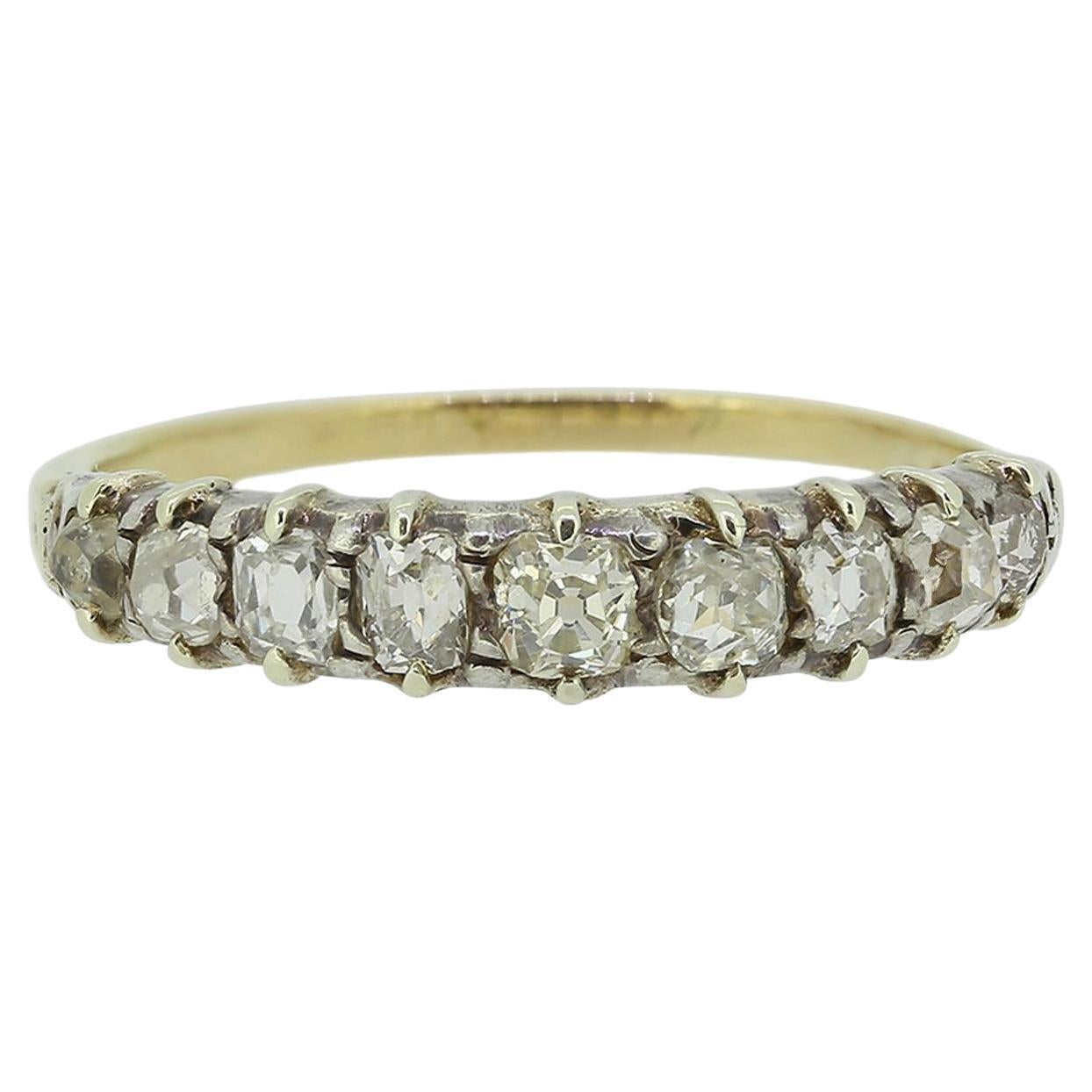 Victorian Nine-Stone Diamond Ring For Sale at 1stDibs
