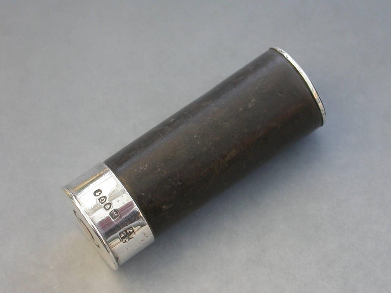 Victorian Novelty Silver Shot Gun Cartridge Vesta Case For Sale at 1stDibs