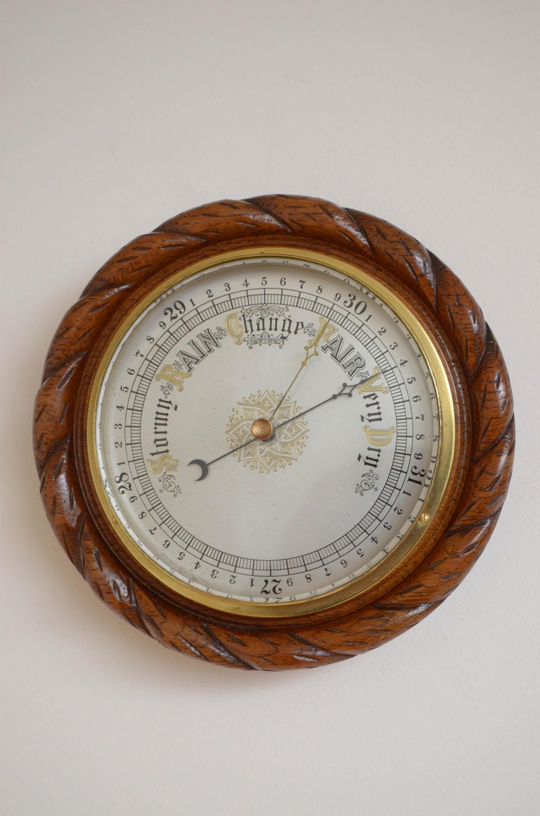 Victorian Oak Aneroid Barometer at 1stDibs