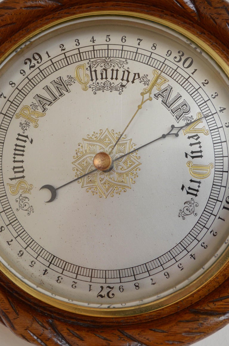 Victorian Oak Aneroid Barometer at 1stDibs