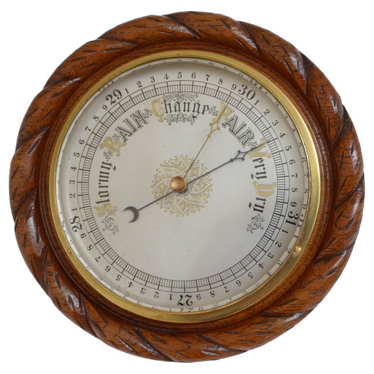 Victorian Oak Aneroid Barometer at 1stDibs