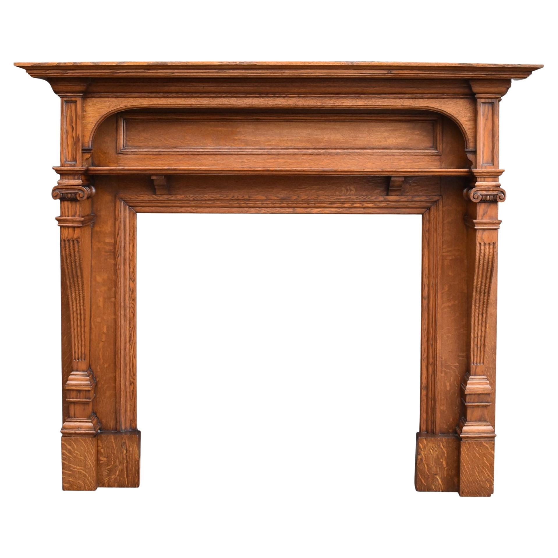 Large Antique English Oak Fire Surround at 1stDibs