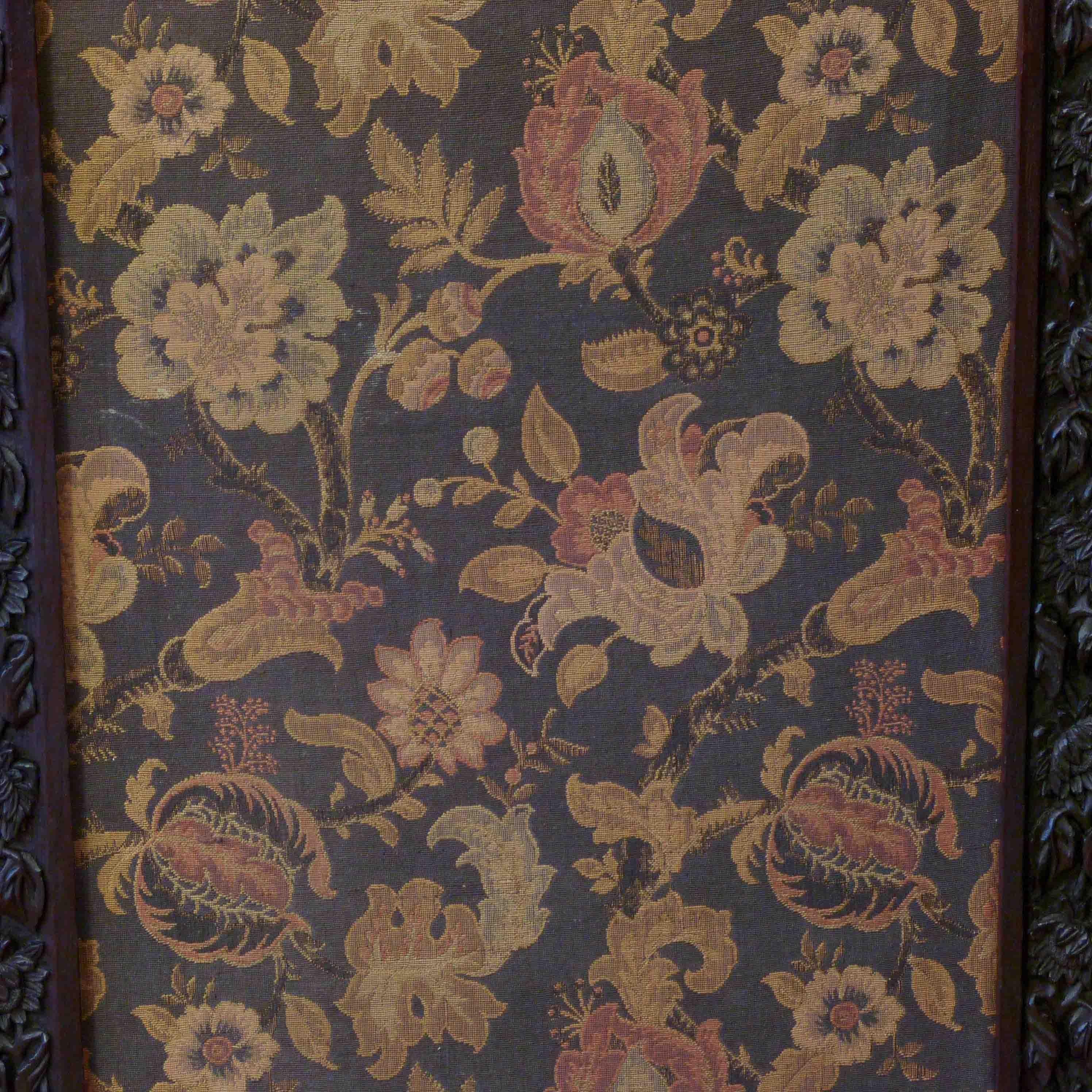 Victorian Oak Framed Tapestry Screen For Sale at 1stDibs