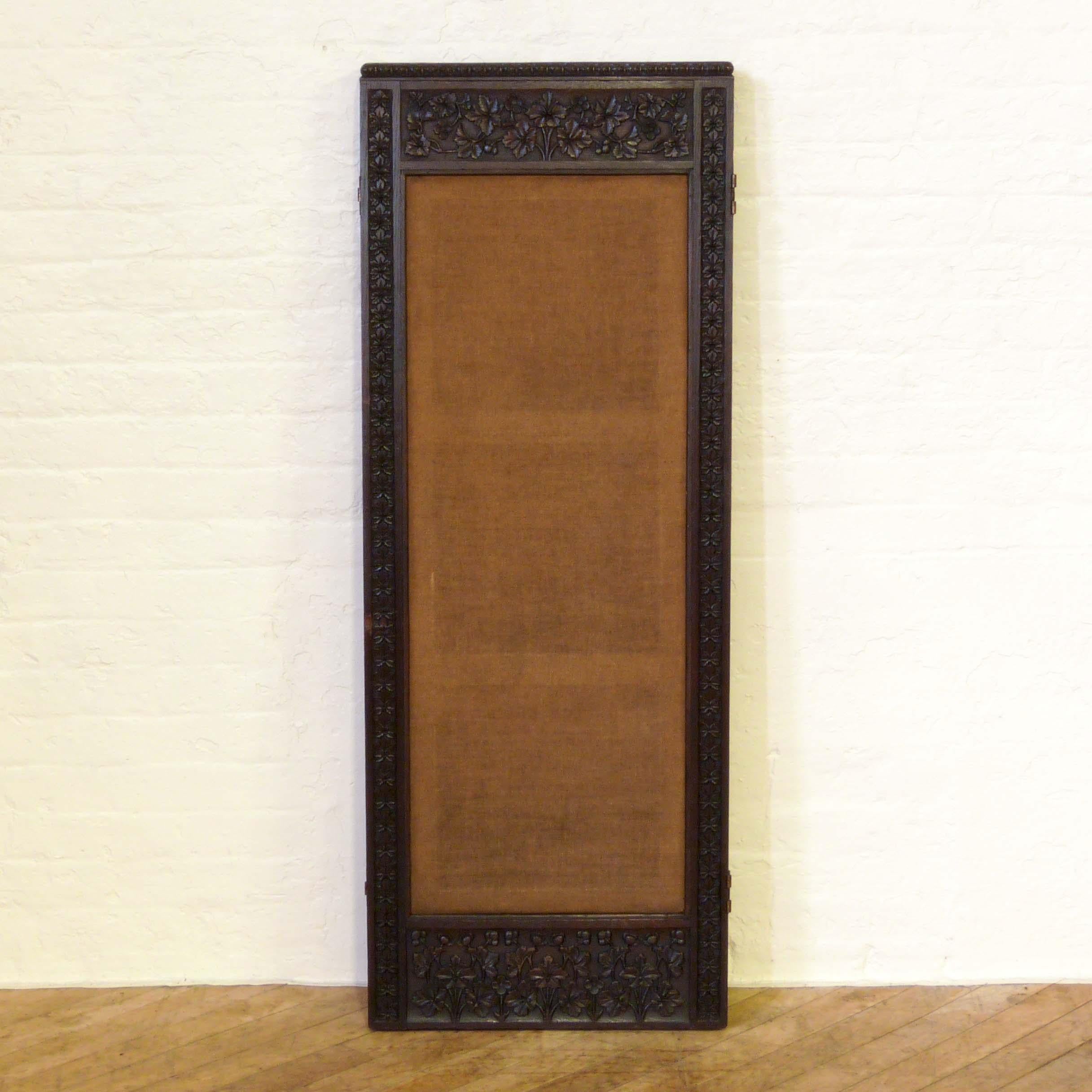 Victorian Oak Framed Tapestry Screen For Sale at 1stDibs