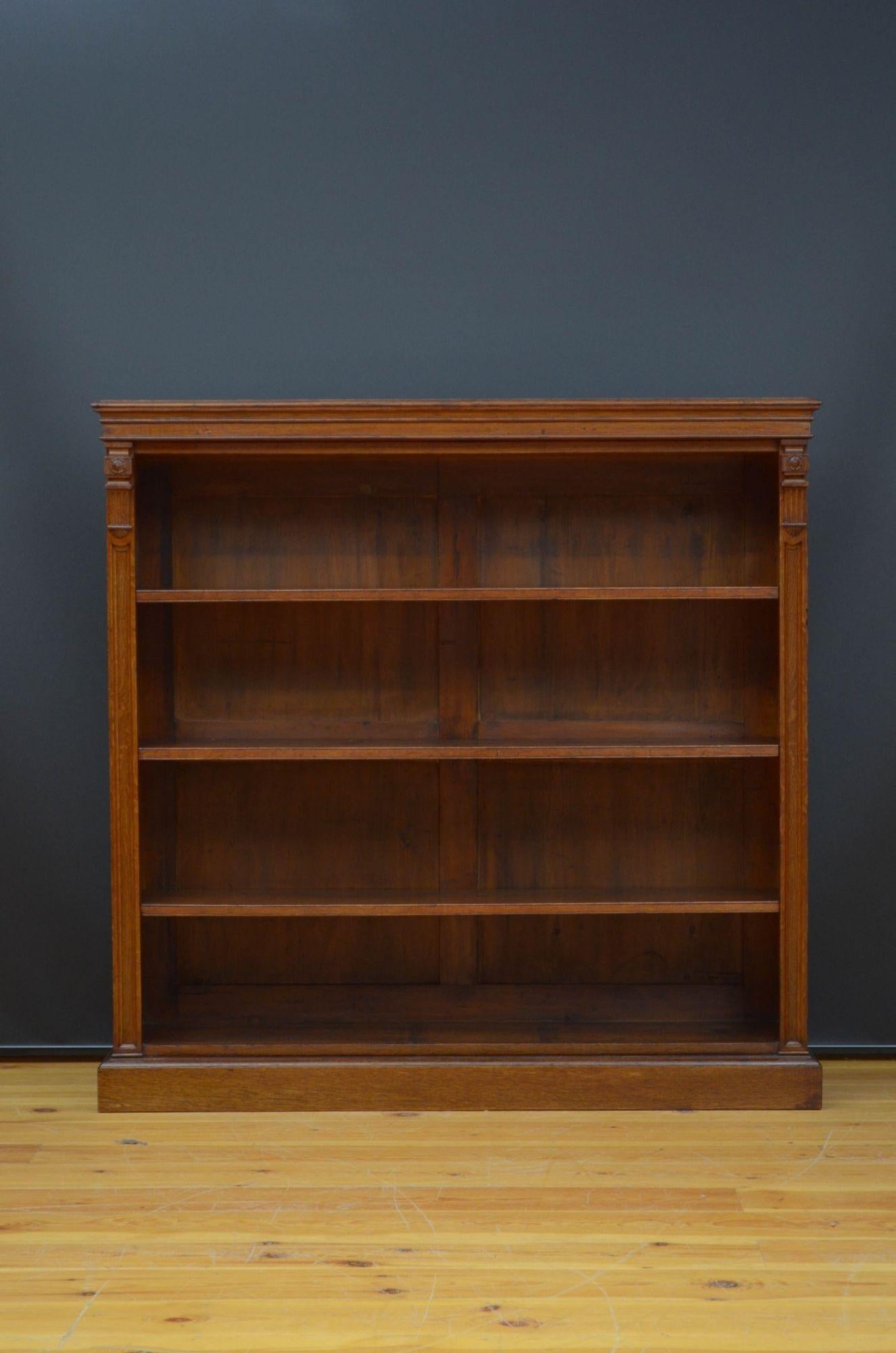 Victorian Oak Open Bookcase For Sale at 1stDibs