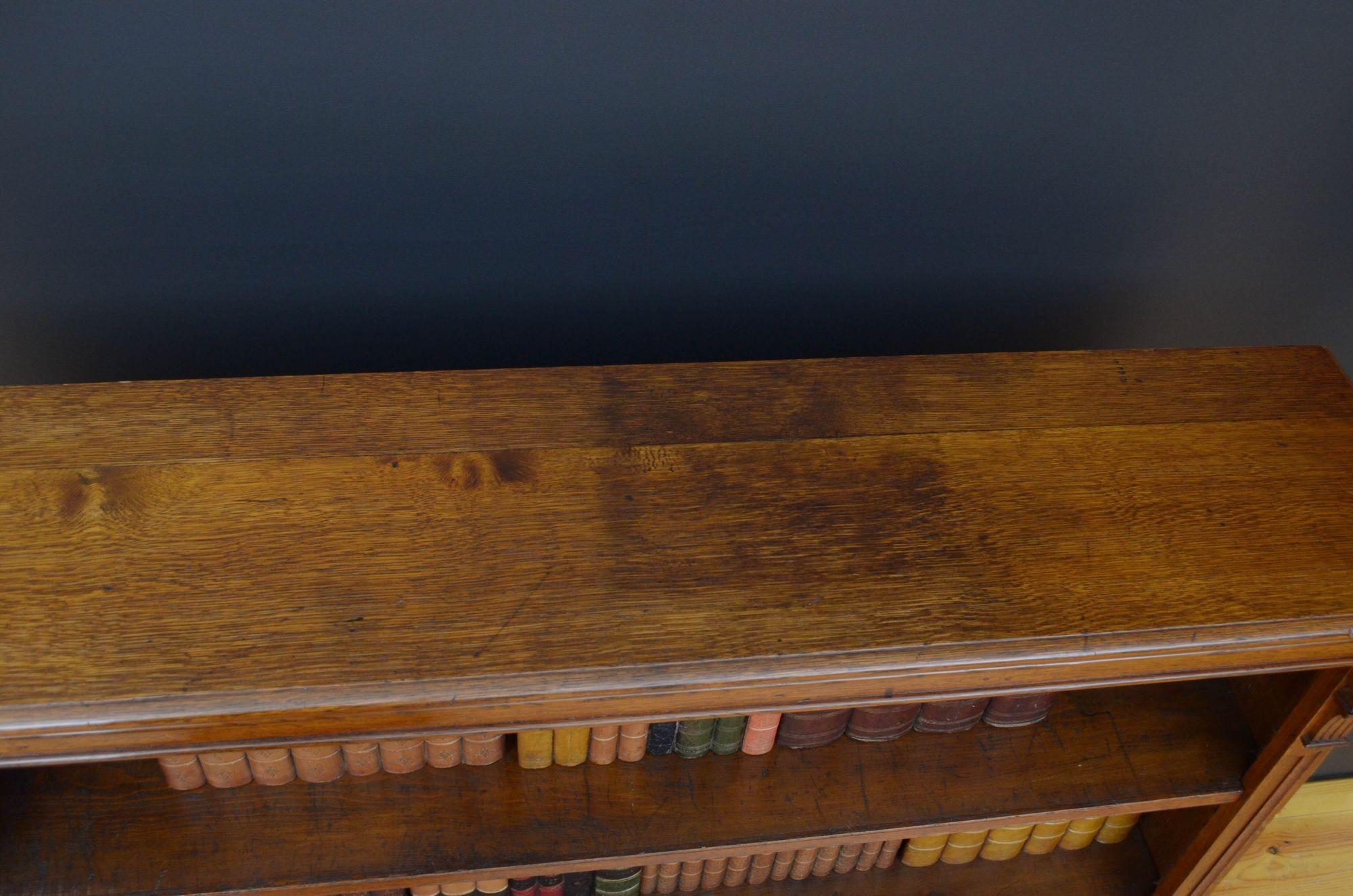 Victorian Oak Open Bookcase For Sale at 1stDibs