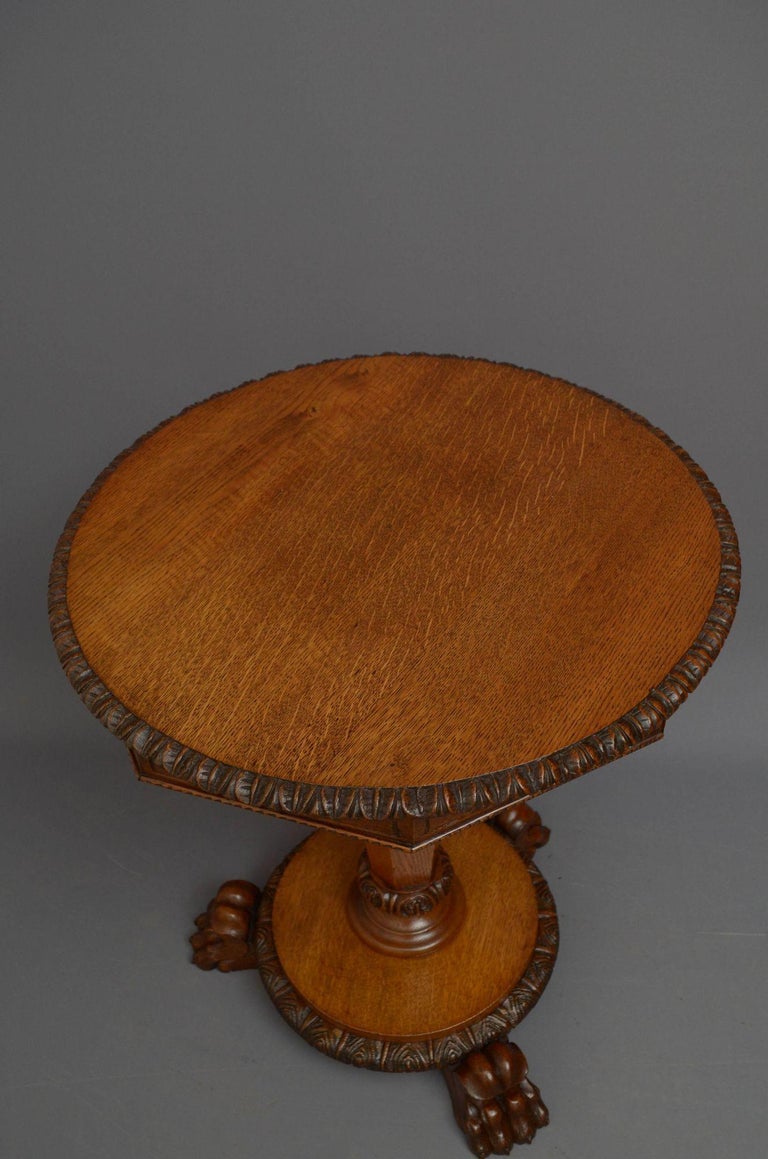 Victorian Oak Side Table For Sale at 1stDibs