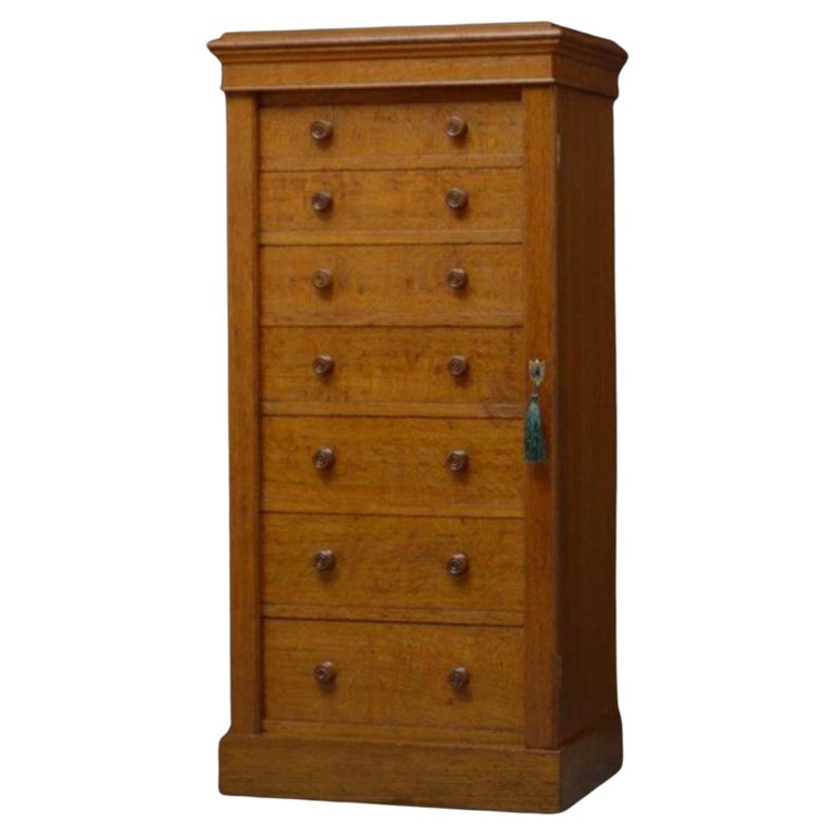 Victorian Oak Wellington Chest For Sale at 1stDibs