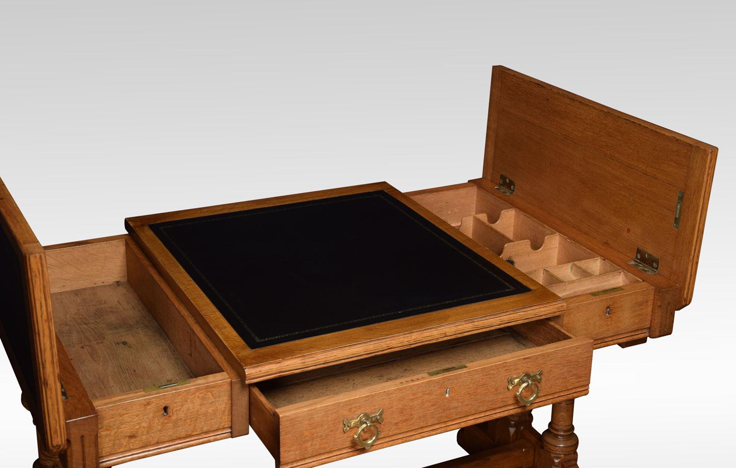 Victorian Oak Writing Table by Lamb of Manchester at 1stDibs